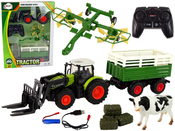 Remote Controlled Farm Machinery Tractor Set 2.4G Rake Accessories ...