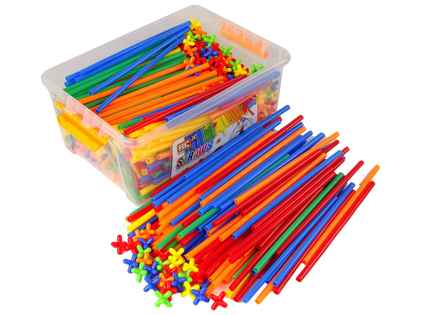 Large Building Block Set in a Box Construction Straws 800 Pieces ...
