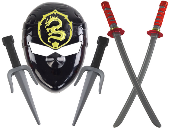 Ninja Warrior Set Mask Swords Daggers Red Decorations | Toys \ Costumes ...