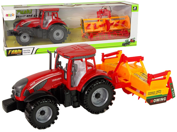 Red Tractor with Orange Cultivator Drive | Toys \ Tractors