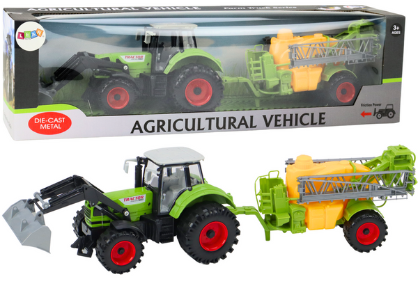 Agricultural Tractor Excavator With Sprayer Drive Green | Toys \ Tractors