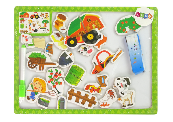 Educational two-sided whiteboard 2in1 Magnetic Farm Puzzle