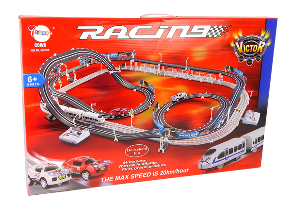 Huge Race Set Car track + Electric train track Racing Set | Toys ...
