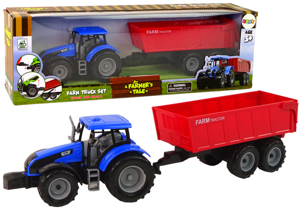 Tractor with Trailer Agricultural Vehicle Farm Blue | Toys \ Tractors