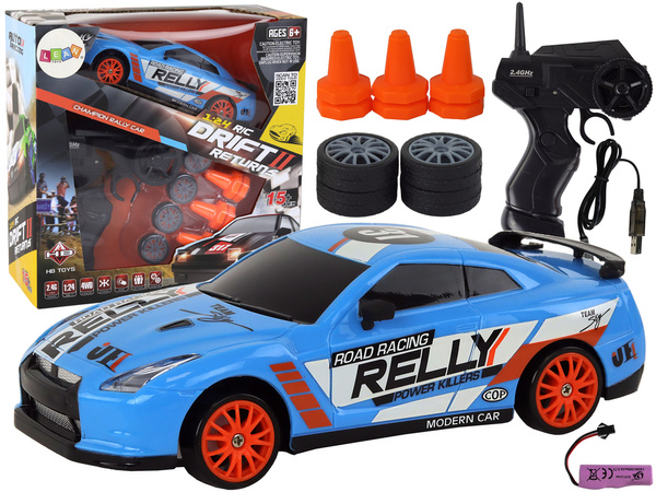 Remote Controlled Sports Car R/C 1:24 Blue Replaceable Wheels | Toys ...