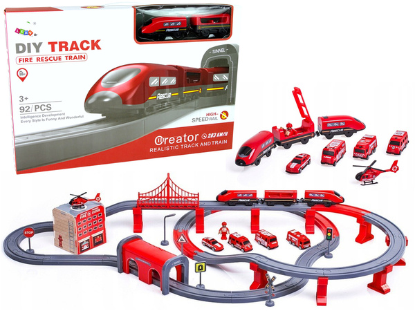 Fire Brigade Town Train Set Red 203 km/h | Toys \ Train sets and racing ...
