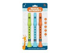Set of Three Flutes for Children Animals | Toys \ Music and instruments