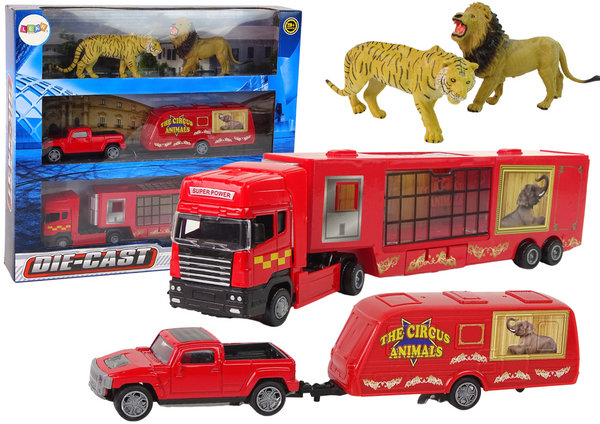 Circus Animals Vehicle Set The Circus Animals Truck + Car with Trailer ...