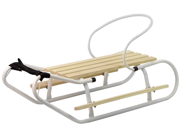 Metal Sled with Backrest Strap White | Sport & Outdoor \ Sledges
