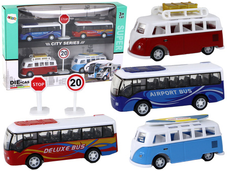 Campers Buses With Friction Drive 1:87 4 Pieces | Toys \ Cars