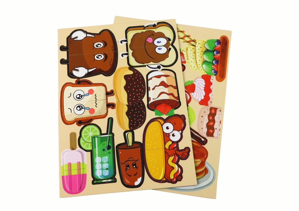 A set of educational magnetic puzzles with a food theme | Toys ...