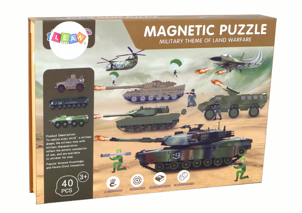 A set of educational magnetic puzzles with a land war motif | Toys ...