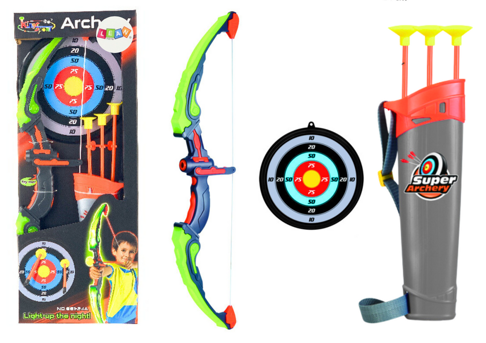 Archer Set Bow Shield Quiver Arrows 3 Pcs Light | Toys \ Games \ Gry ...