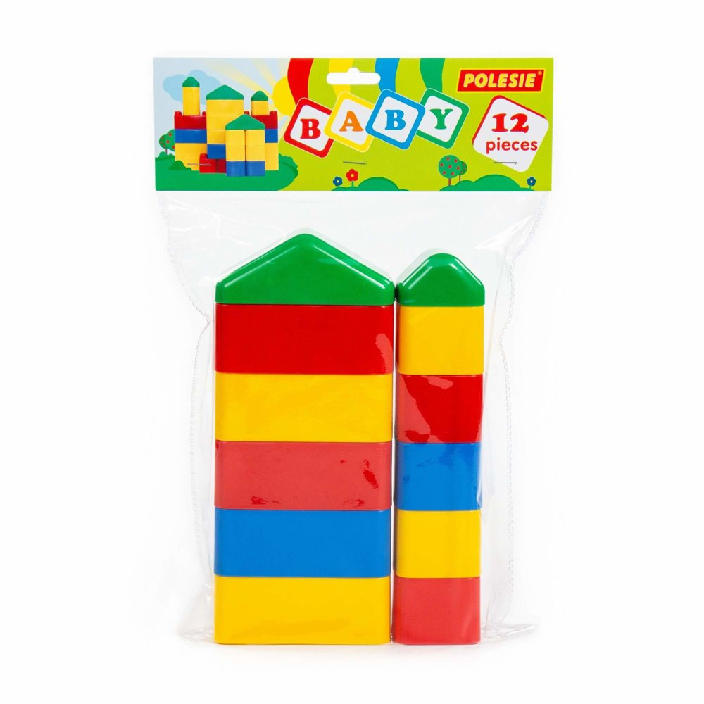 Baby Blocks 12 Pieces Coloured 61768 | Toys \ Building blocks \ Klocki ...