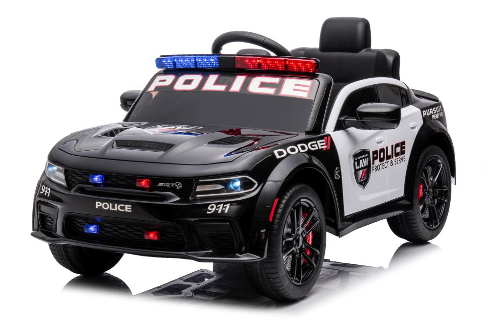 Battery Car Dodge Charger Police Black | Electric Ride-on Vehicles \ Cars