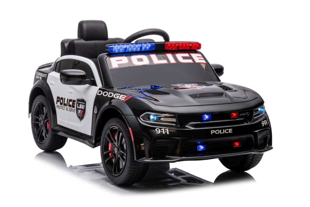 Battery Car Dodge Charger Police Black | Electric Ride-on Vehicles \ Cars
