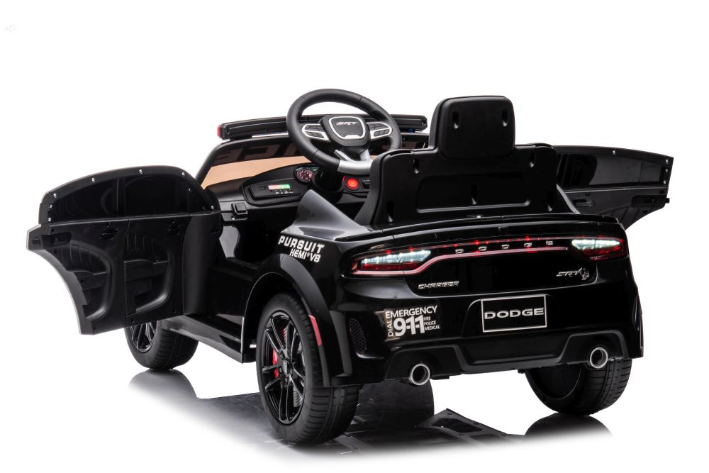 Battery Car Dodge Charger Police Black | Electric Ride-on Vehicles \ Cars