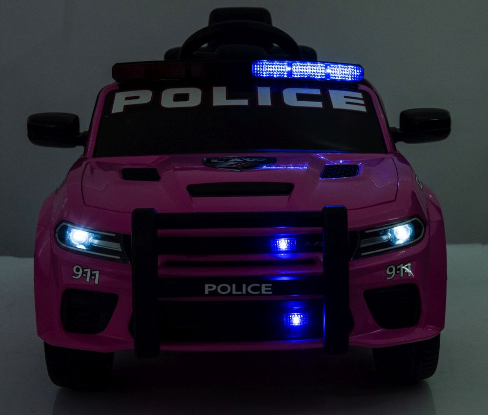 Battery Car Dodge Charger Police Pink | Electric Ride-on Vehicles \ Cars