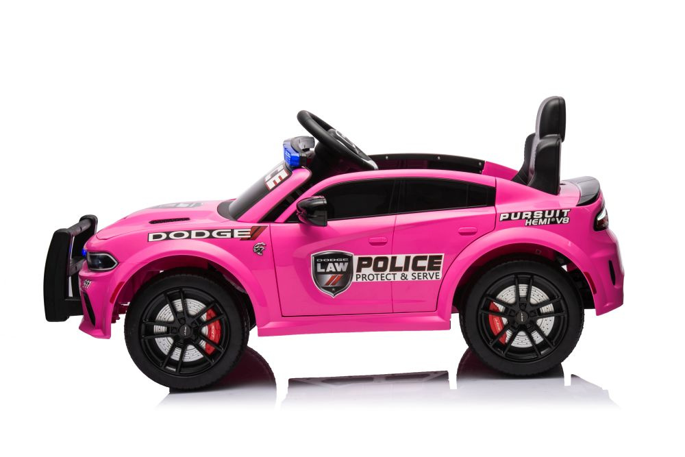 Battery Car Dodge Charger Police Pink | Electric Ride-on Vehicles \ Cars