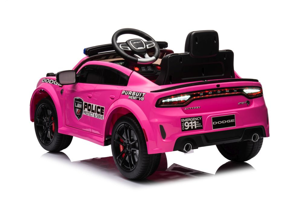 Battery Car Dodge Charger Police Pink | Electric Ride-on Vehicles \ Cars