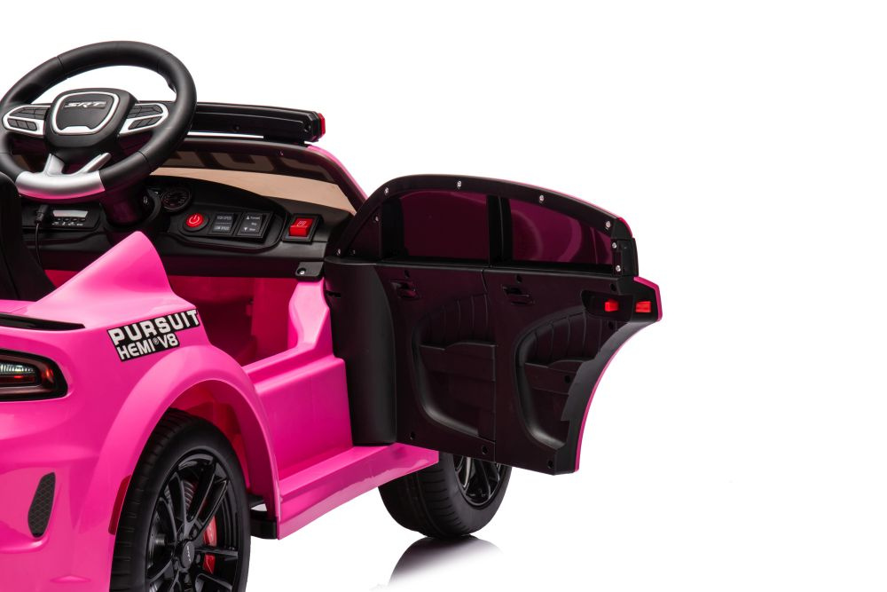 Battery Car Dodge Charger Police Pink | Electric Ride-on Vehicles \ Cars