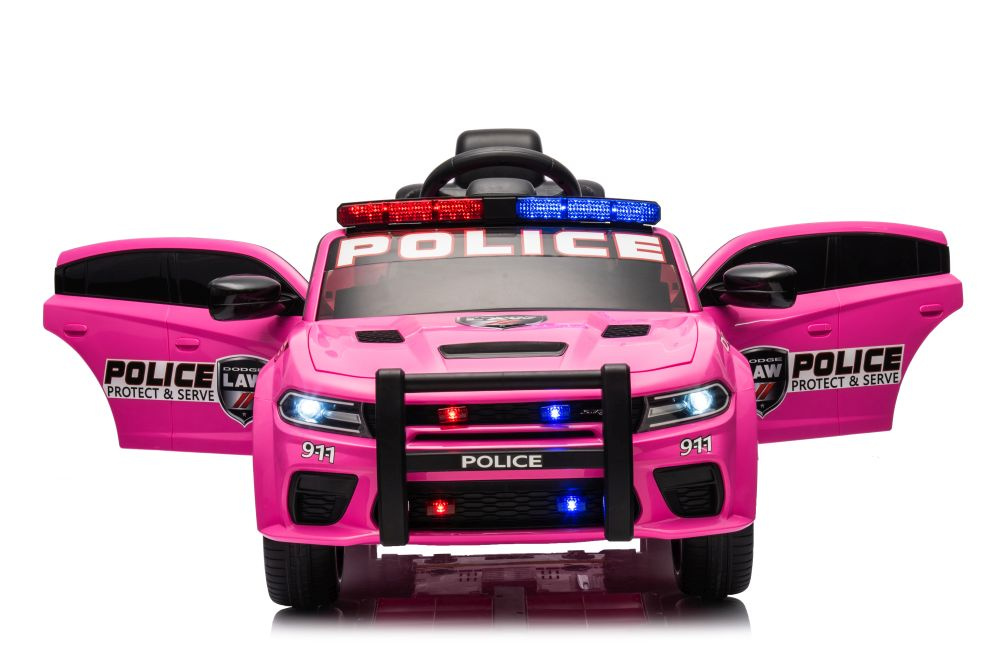 Battery Car Dodge Charger Police Pink | Electric Ride-on Vehicles \ Cars