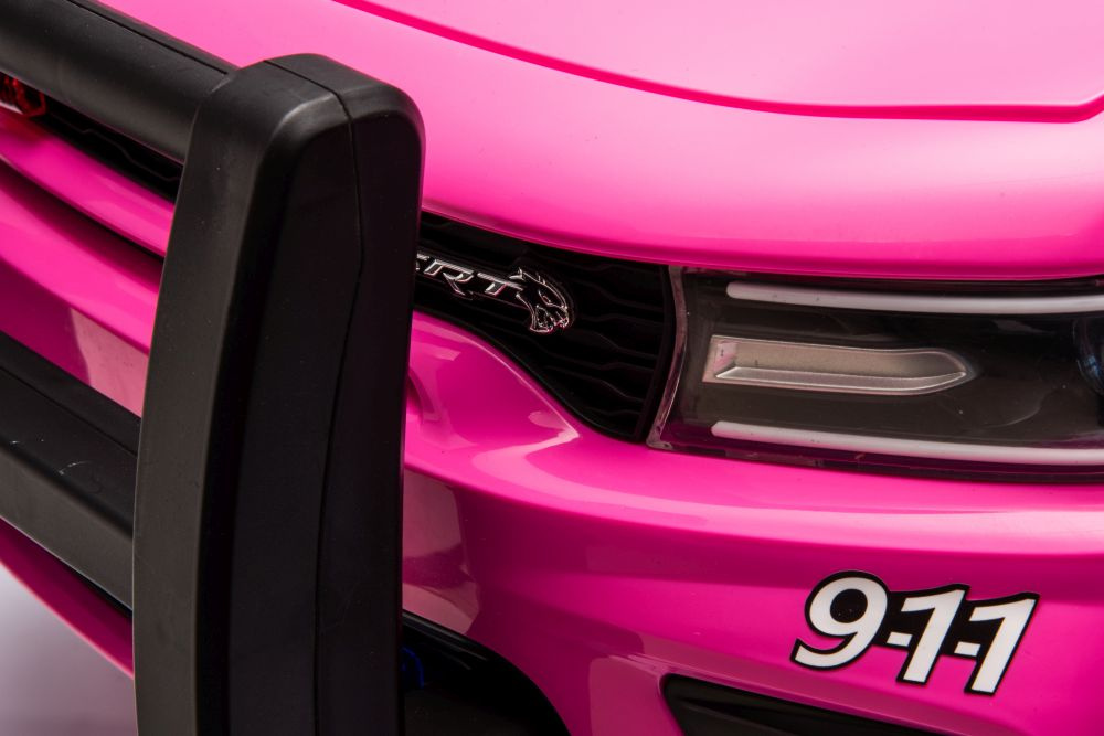 Battery Car Dodge Charger Police Pink | Electric Ride-on Vehicles \ Cars