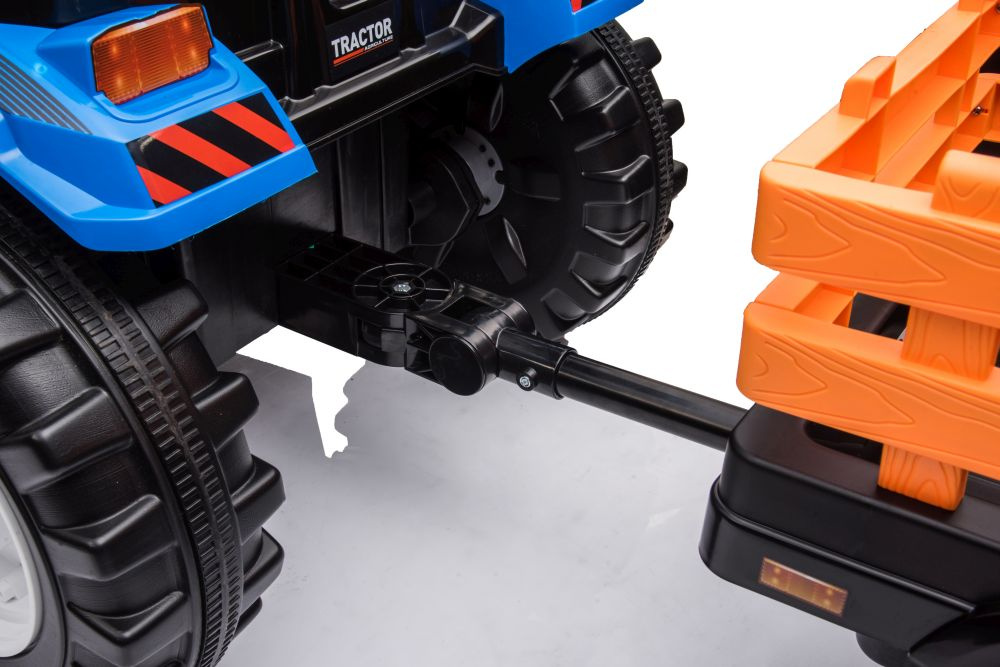 Battery-operated tractor with trailer Hercules Blue 24V | Electric Ride ...