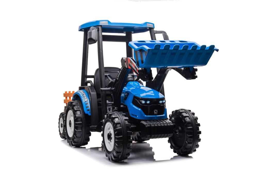 Battery-operated tractor with trailer Hercules Blue 24V | Electric Ride ...