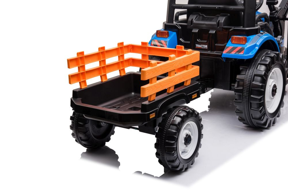 Battery-operated tractor with trailer Hercules Blue 24V | Electric Ride ...