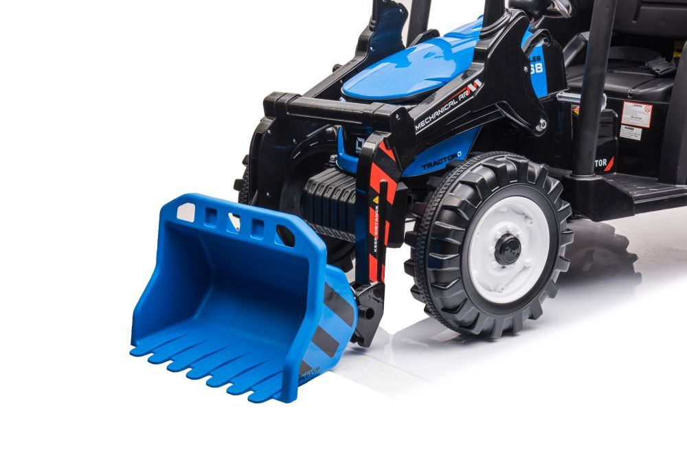 Battery-operated tractor with trailer Hercules Blue 24V | Electric Ride ...
