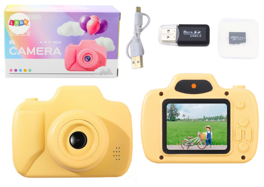 Camera For Kids Photos Recording Games Memory Card 64GB Yellow | Toys ...