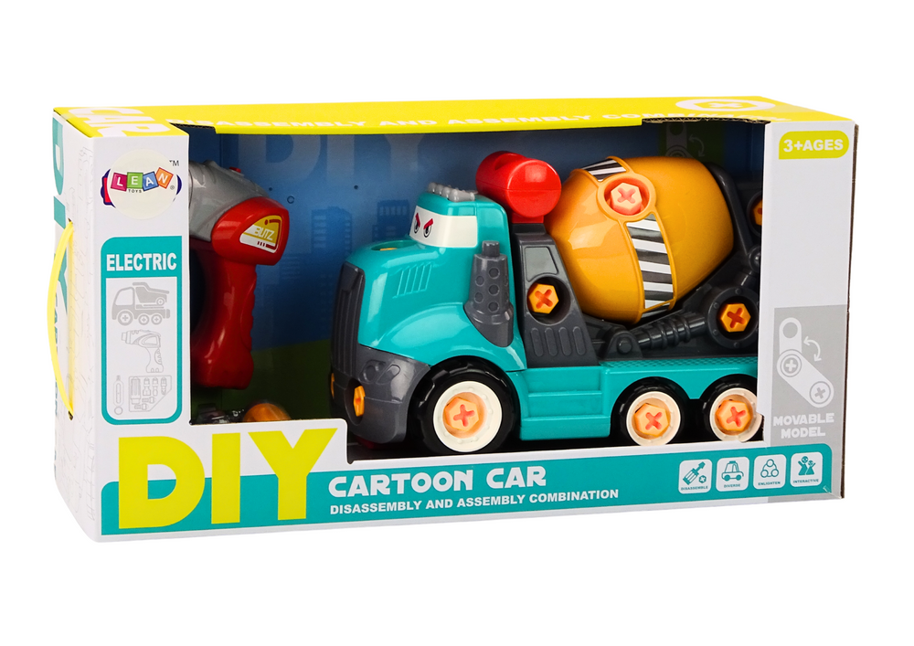 Cartoon Concrete Mixer Truck DIY Turning Turquoise | Toys \ DIY