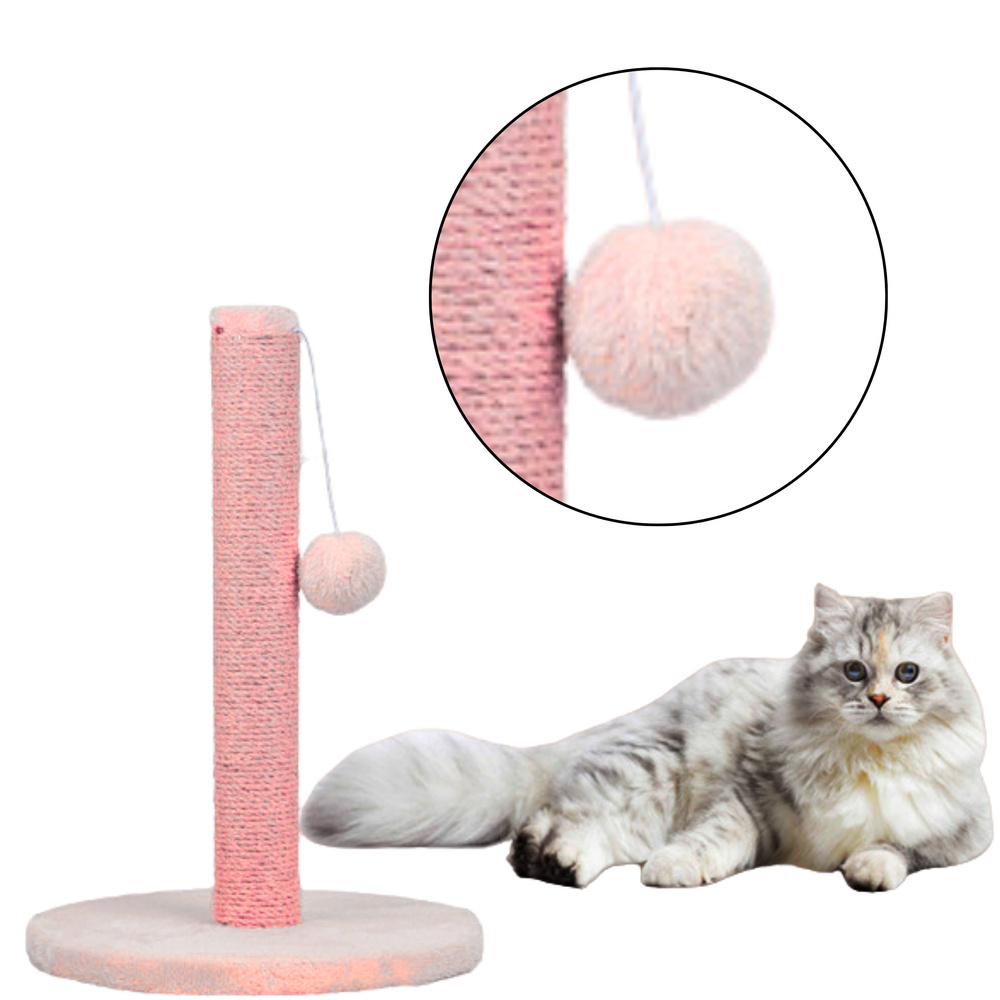 Cat Scratcher Scratching Post Tower Pink 40 cm x 30 cm | Miscellaneous ...