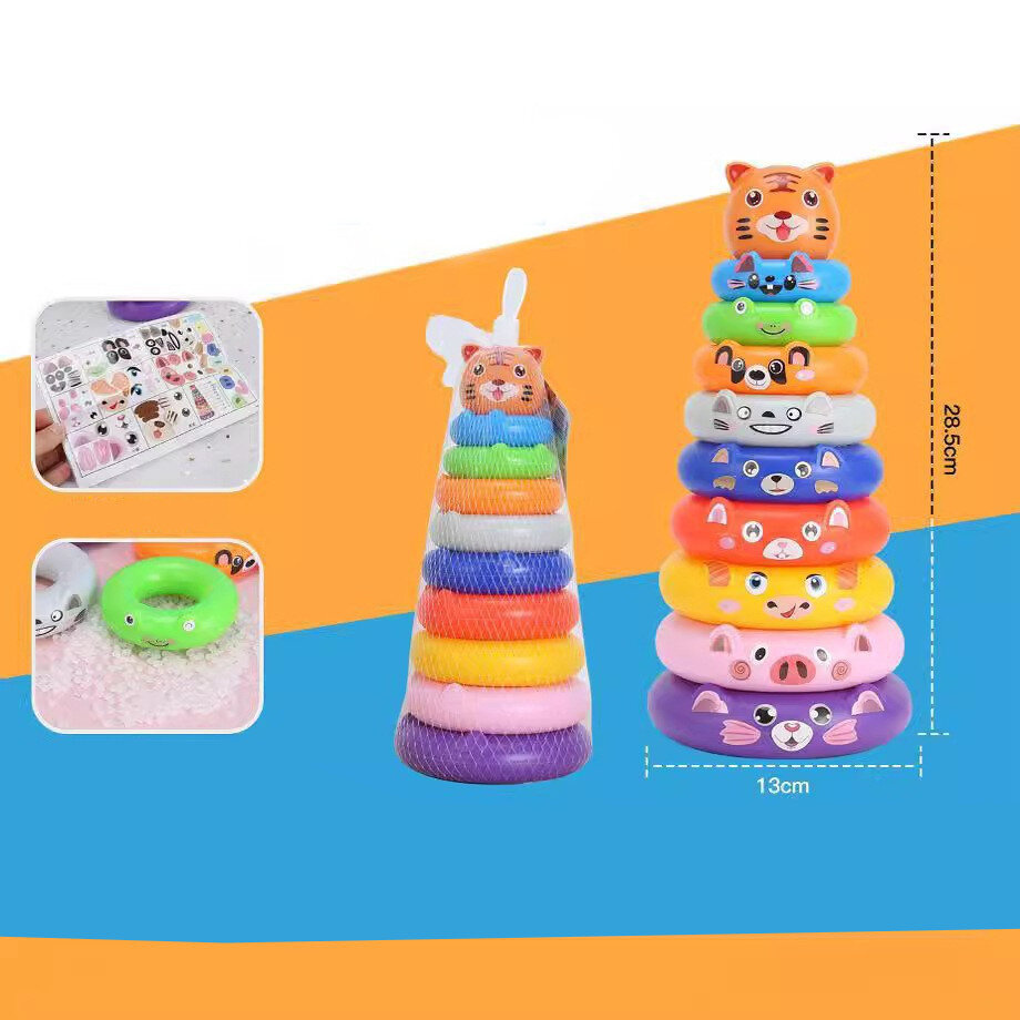 Circle Pyramid Animal Stickers Tiger Colorful | Toys \ Toys of newborns ...