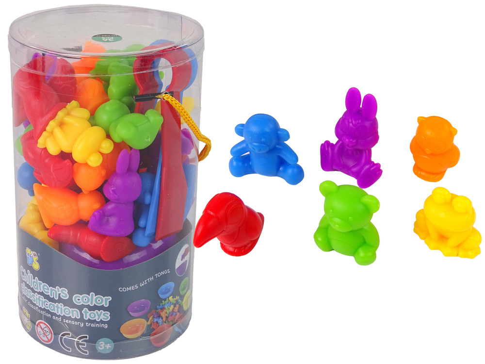 Colour Sorting Toy Animals Teddy Bear Frog 36 Pieces | Toys ...