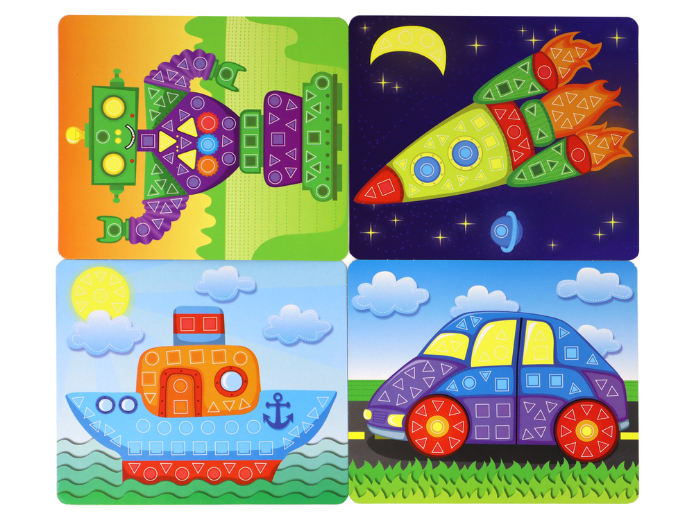Creative Set Colorful Mosaic Rocket Scrapbook | Toys \ Creative toys