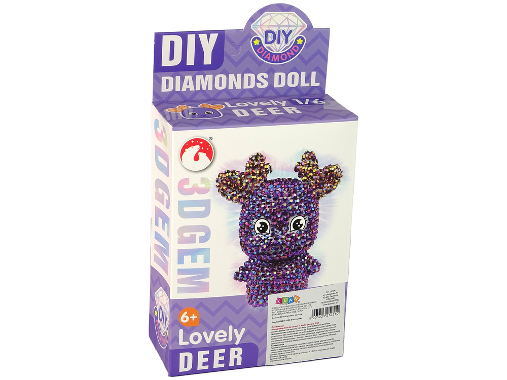 DIY Diamond Creative Kit Black Reindeer Crystals Sequins 3D Keyring ...