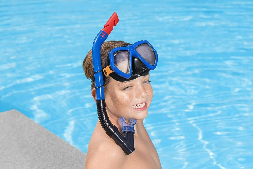 Diving Set Mask with Tube Blue 24070 | Swimming Pools & Accessories ...