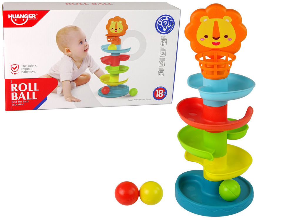 Educational Ball Slide Sorter 5 Levels Lion Basket For Babies | Toys ...