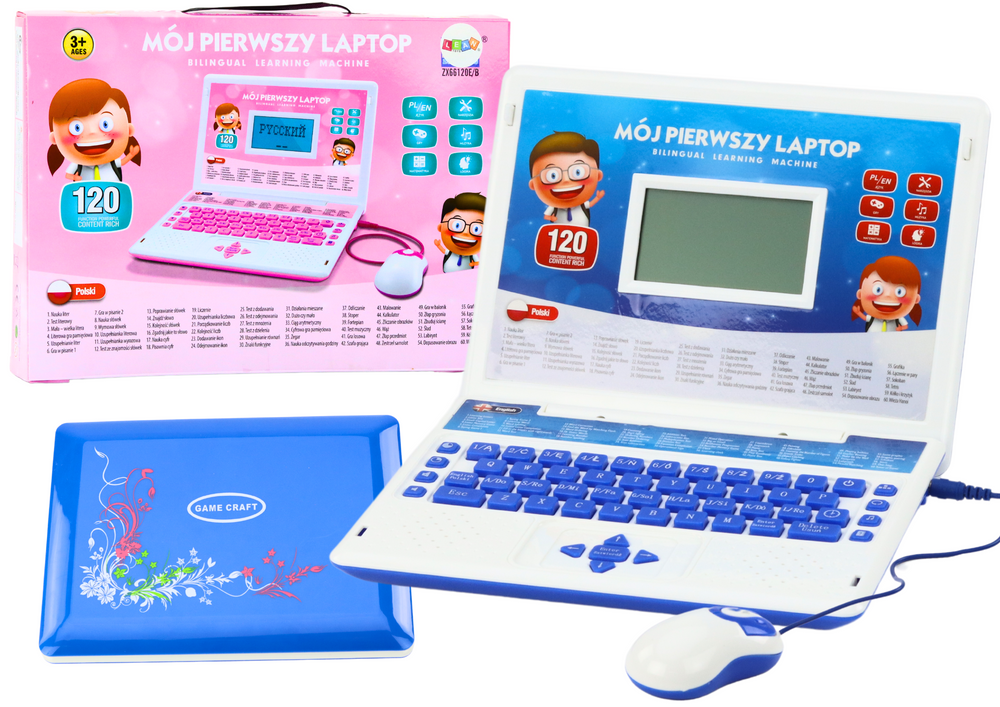 Educational Laptop Interactive 60 Functions Two Languages Blue | Toys ...