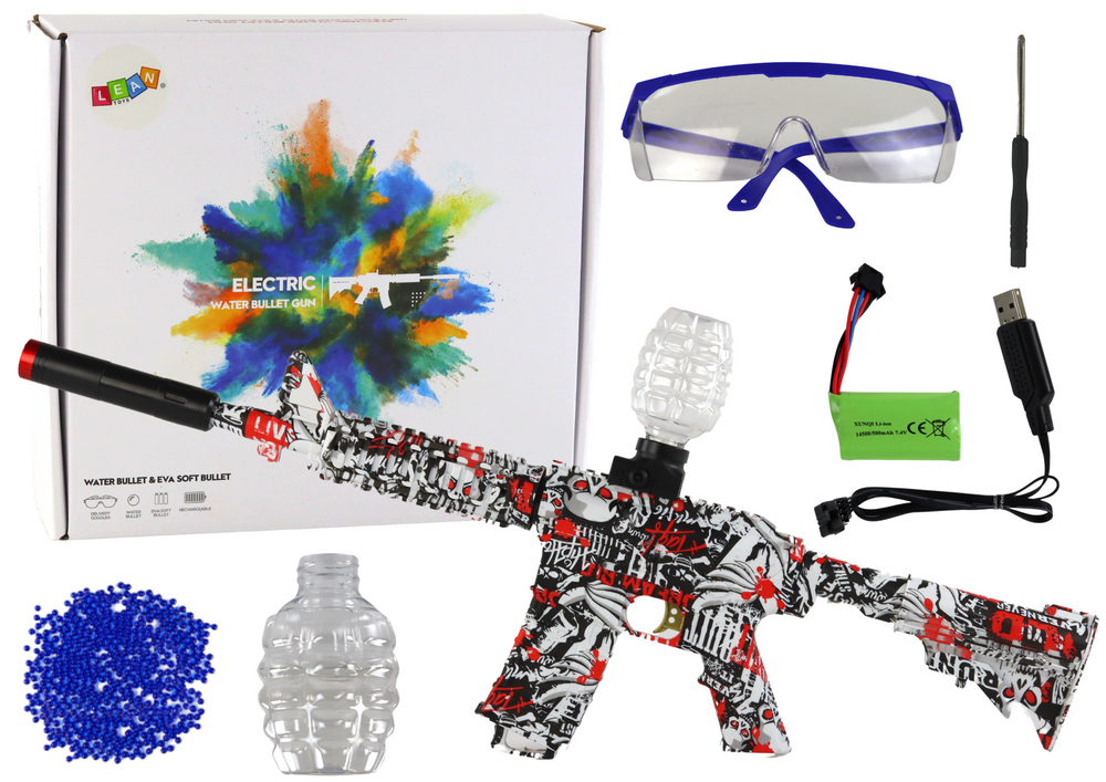 Electric Water Bullet Rifle with Red Grafiti Glasses | Toys \ Guns ...