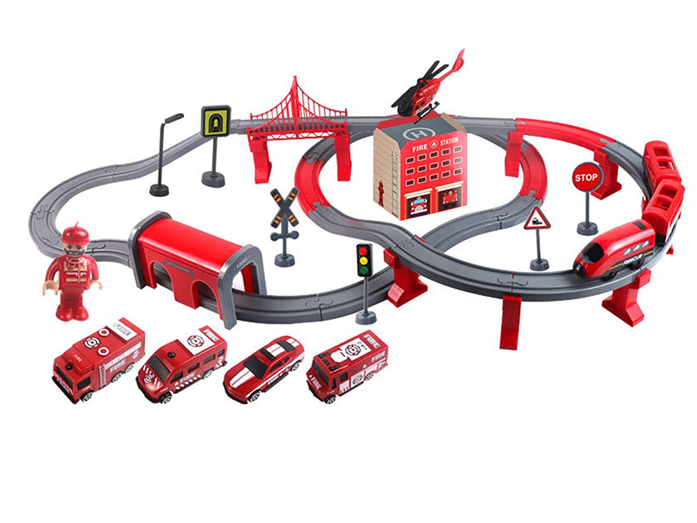 Fire Brigade Town Train Set Red 203 km/h | Toys \ Train sets and racing ...