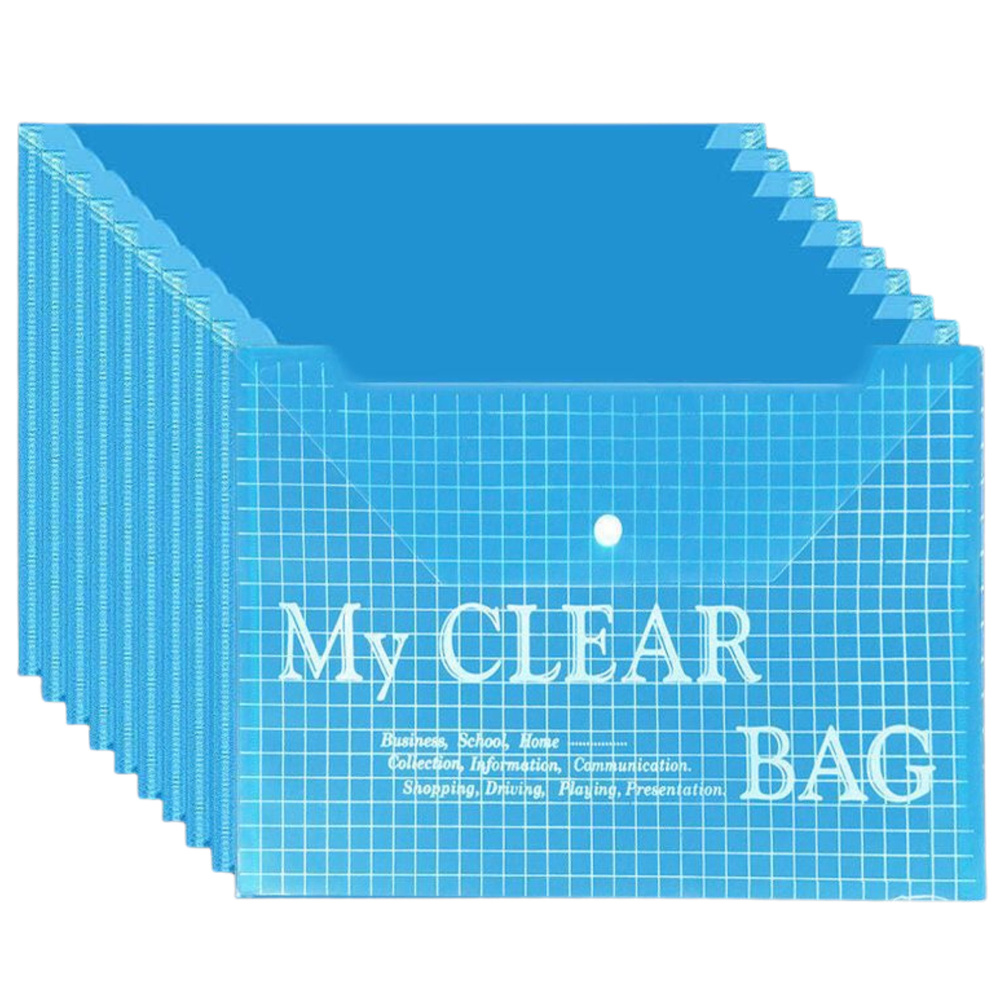 Folder Envelope With Clasp Transparent Blue A4 20 Pieces | School ...