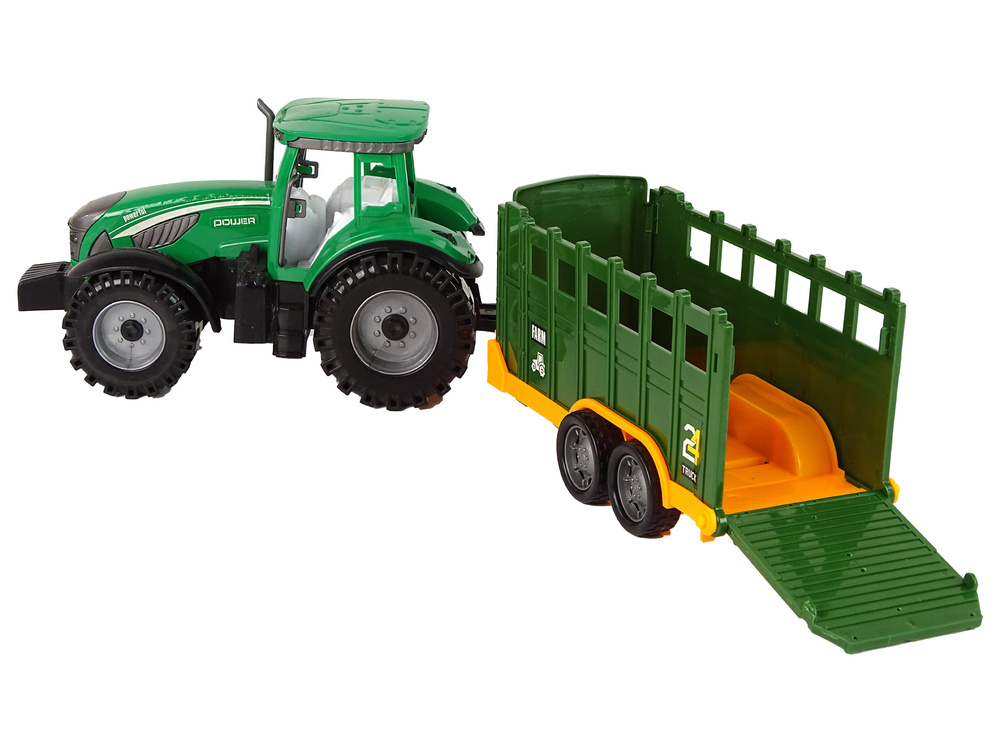 Green Farm Tractor Trailer Friction Drive | Toys \ Tractors