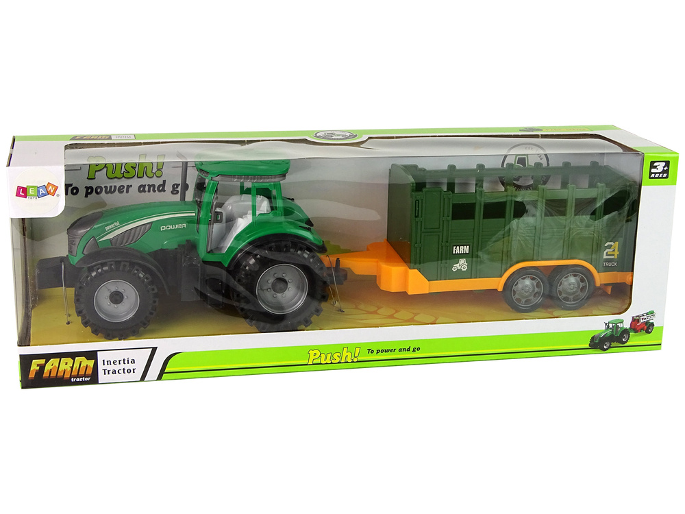 Green Farm Tractor Trailer Friction Drive | Toys \ Tractors