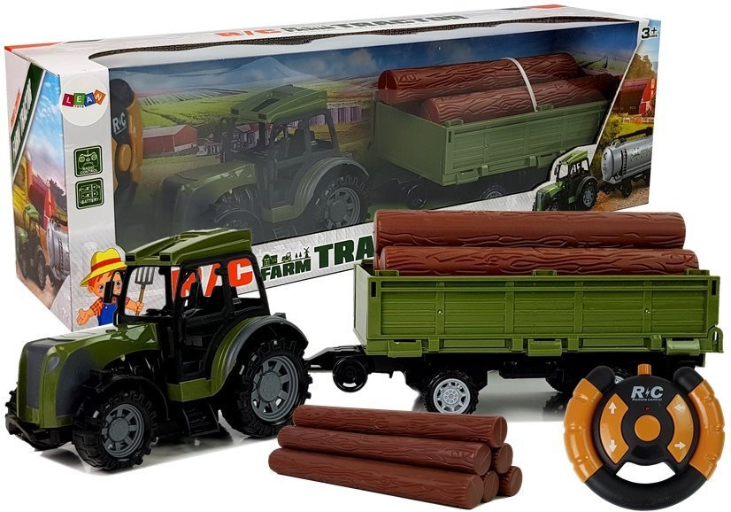 Green Tractor with Wood Bale Trailer 2.4G Remote Controlled | Toys \ R ...