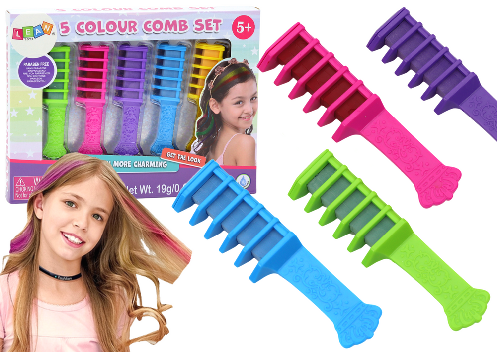 Hair Dyeing Comb Set Colored Chalk 5 pcs | Toys \ Beauty Sets
