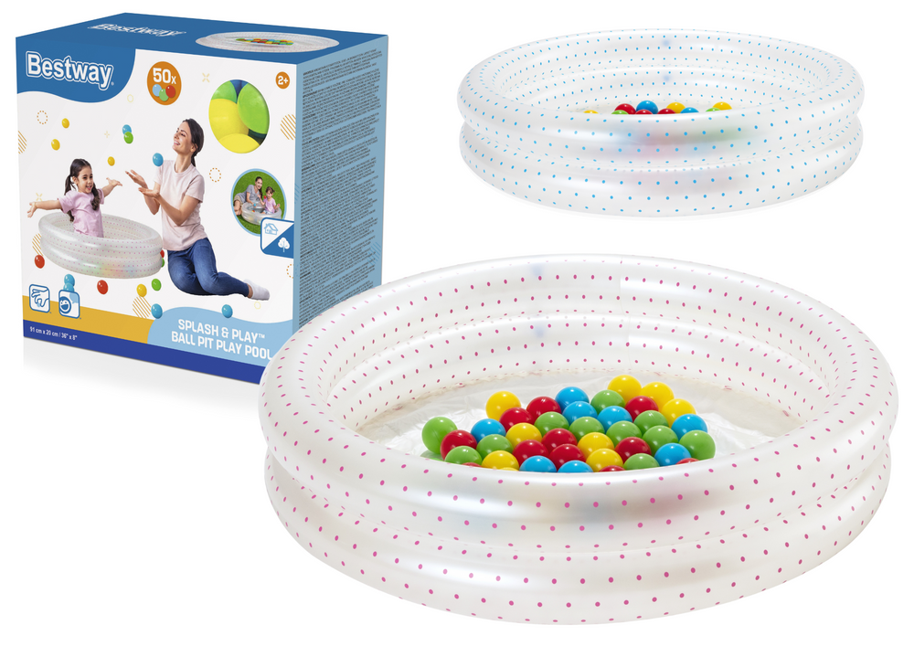 Inflatable Garden Pool with Balls Bestway 51141 Transparent With Dots ...