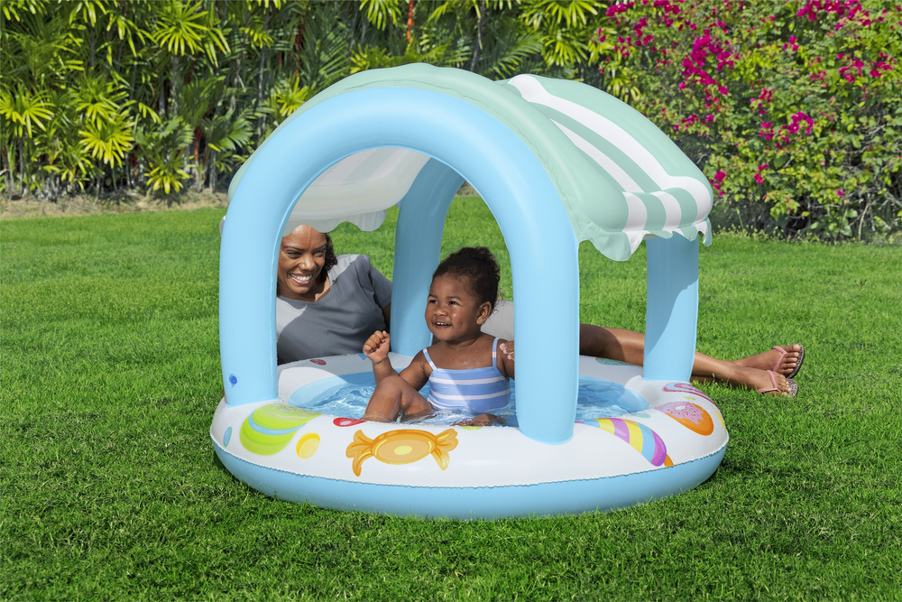 Inflatable Garden Pool with Cover Bestway Pool 52638 104cm | Swimming ...